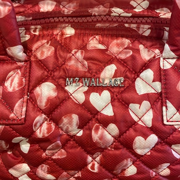 *Limited Edition* MZ Wallace Red Heart-print Small Sutton Satchel – US 8075